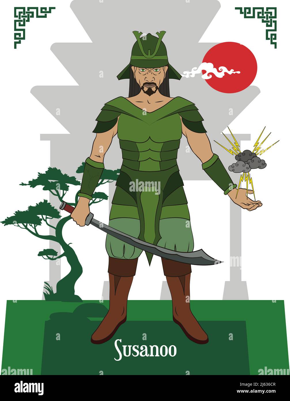 Illustration vector isolated of Japanese mythology, Japanese gods ...