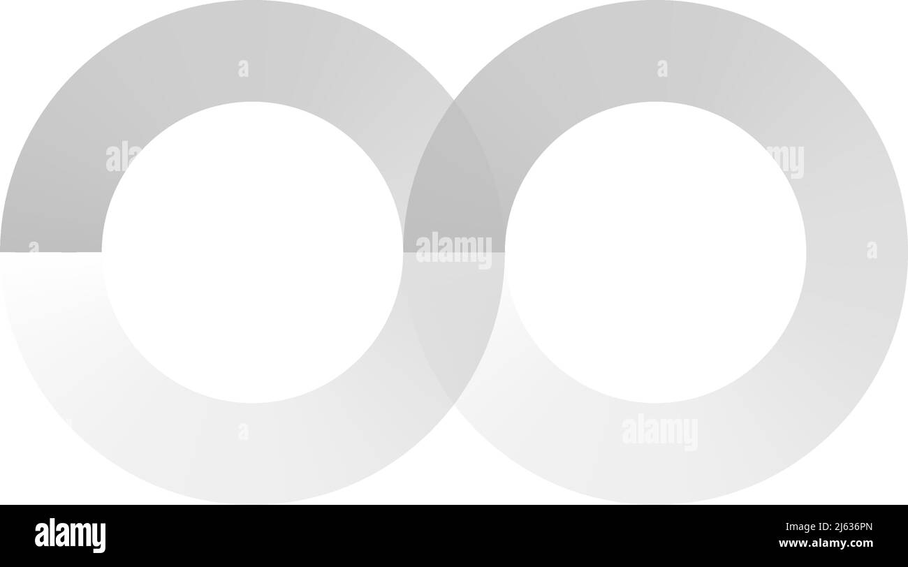 Intersecting circles, rings abstract geometric icon, vector ...