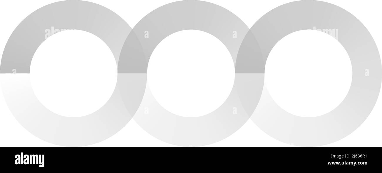 Intersecting circles, rings abstract geometric icon, vector ...