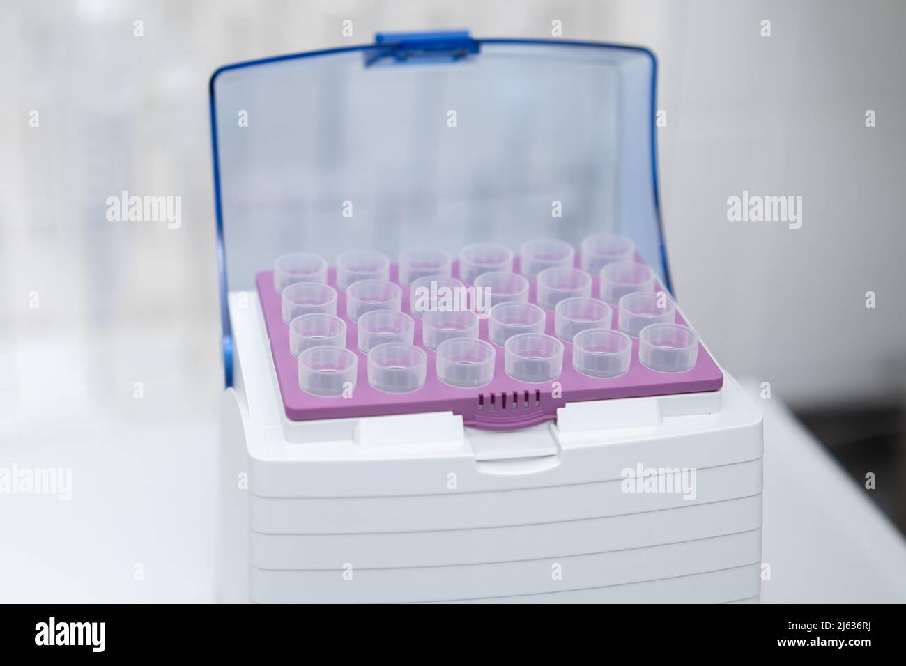 Tip Box with five militers tips for automatic pipette. Laboratory tools ...