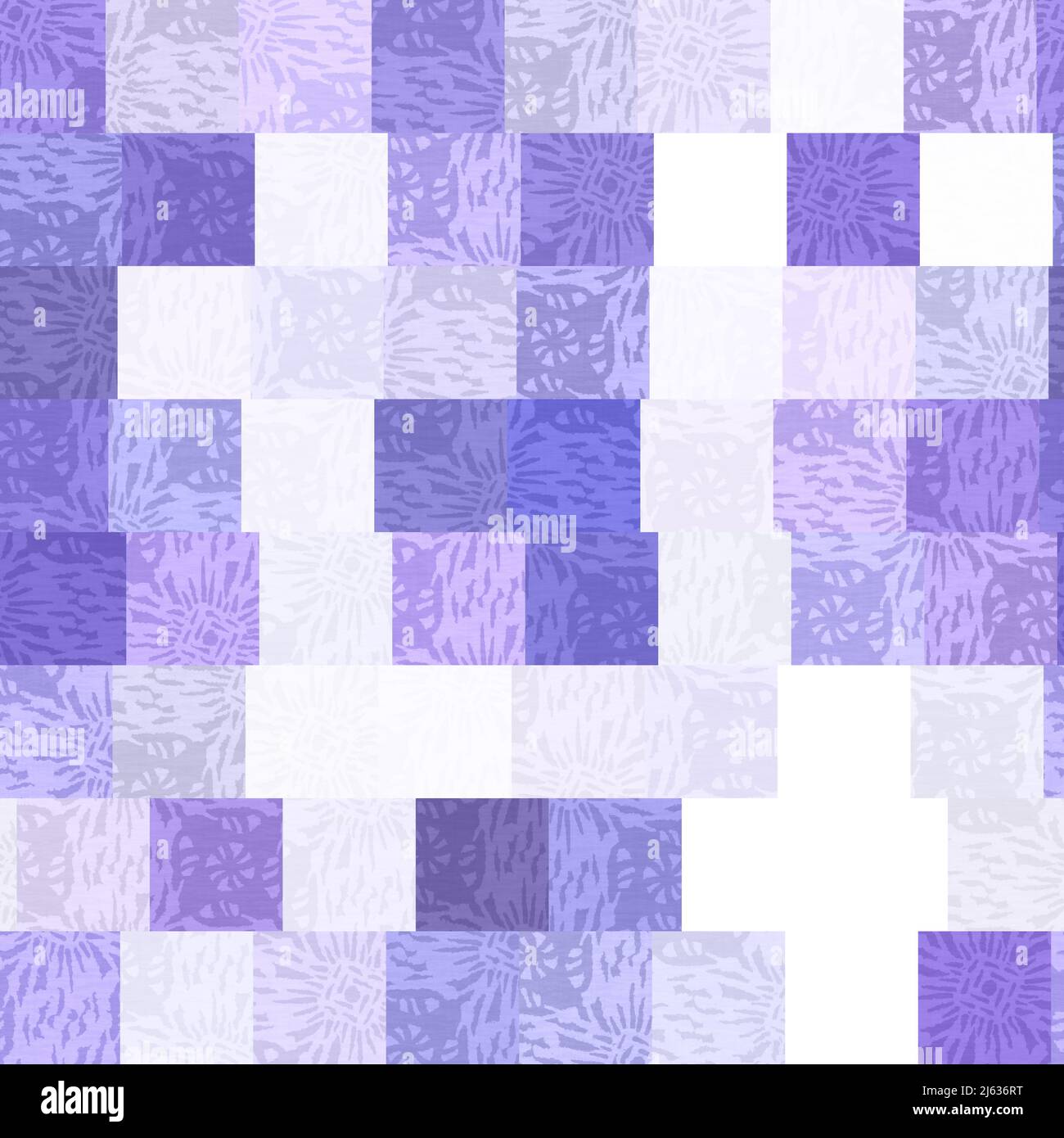 Random patchwork purple mosaic pixel grid seamless pattern. Modern ...