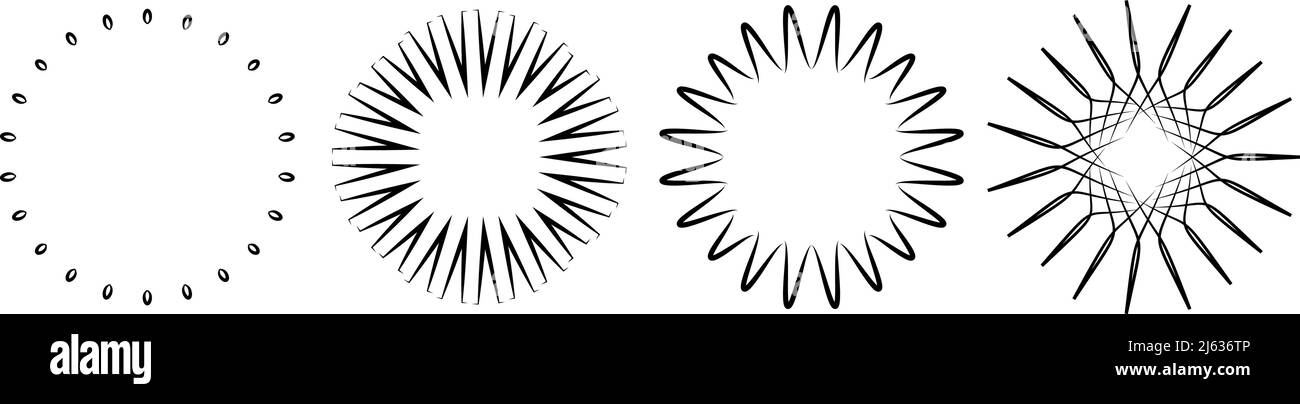 Abstract radial, geometric vector design element. Non figurative ...