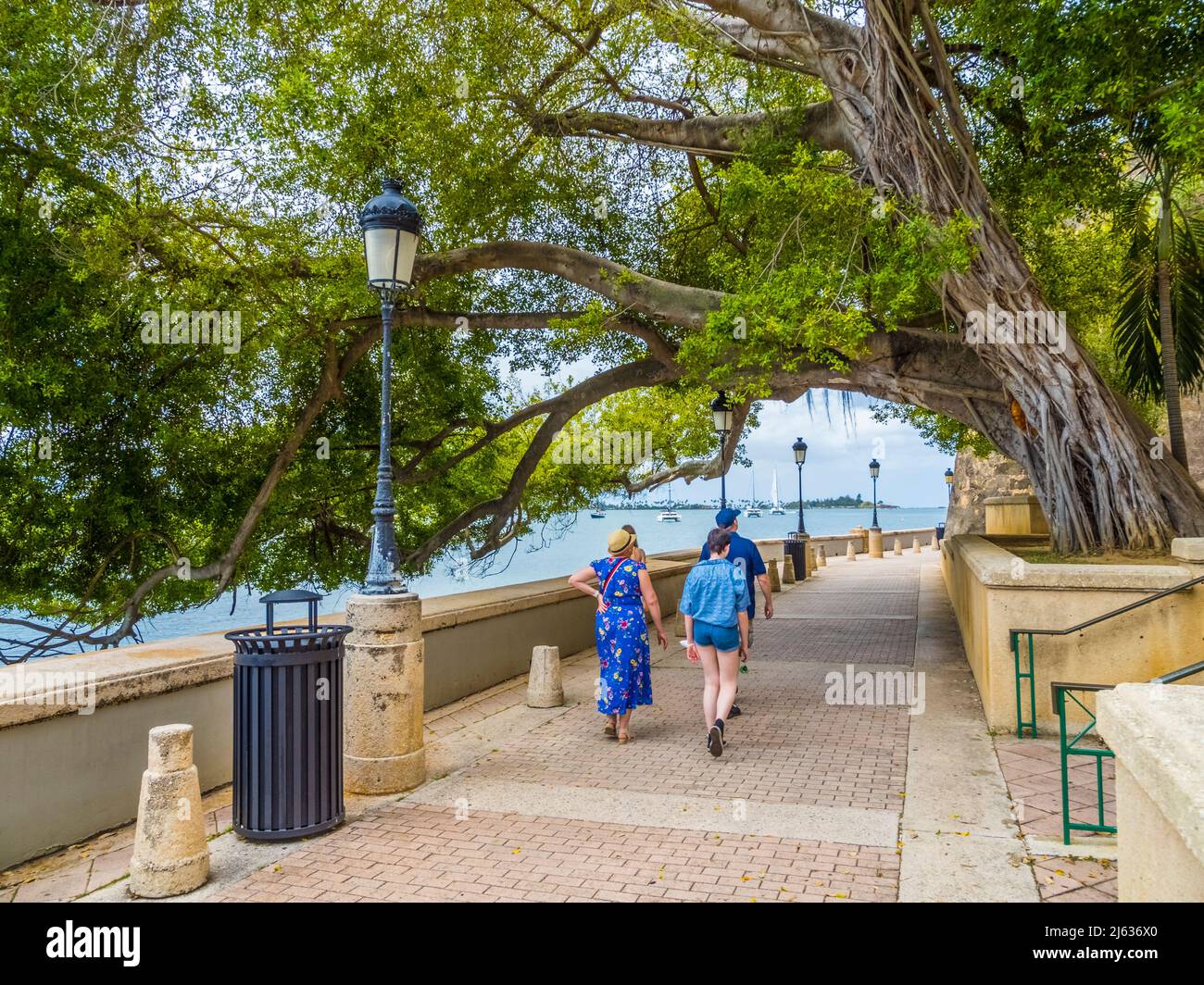 Paseo de la Princesa or the walk of the princess in Old San Juan Puerto ...