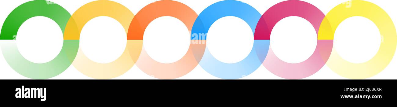 Intersecting circles, rings abstract geometric icon, vector ...