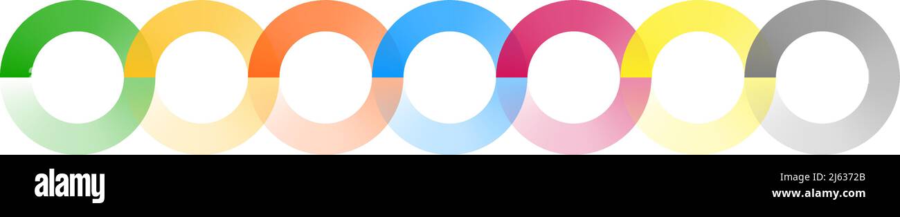 Intersecting circles, rings abstract geometric icon, vector ...