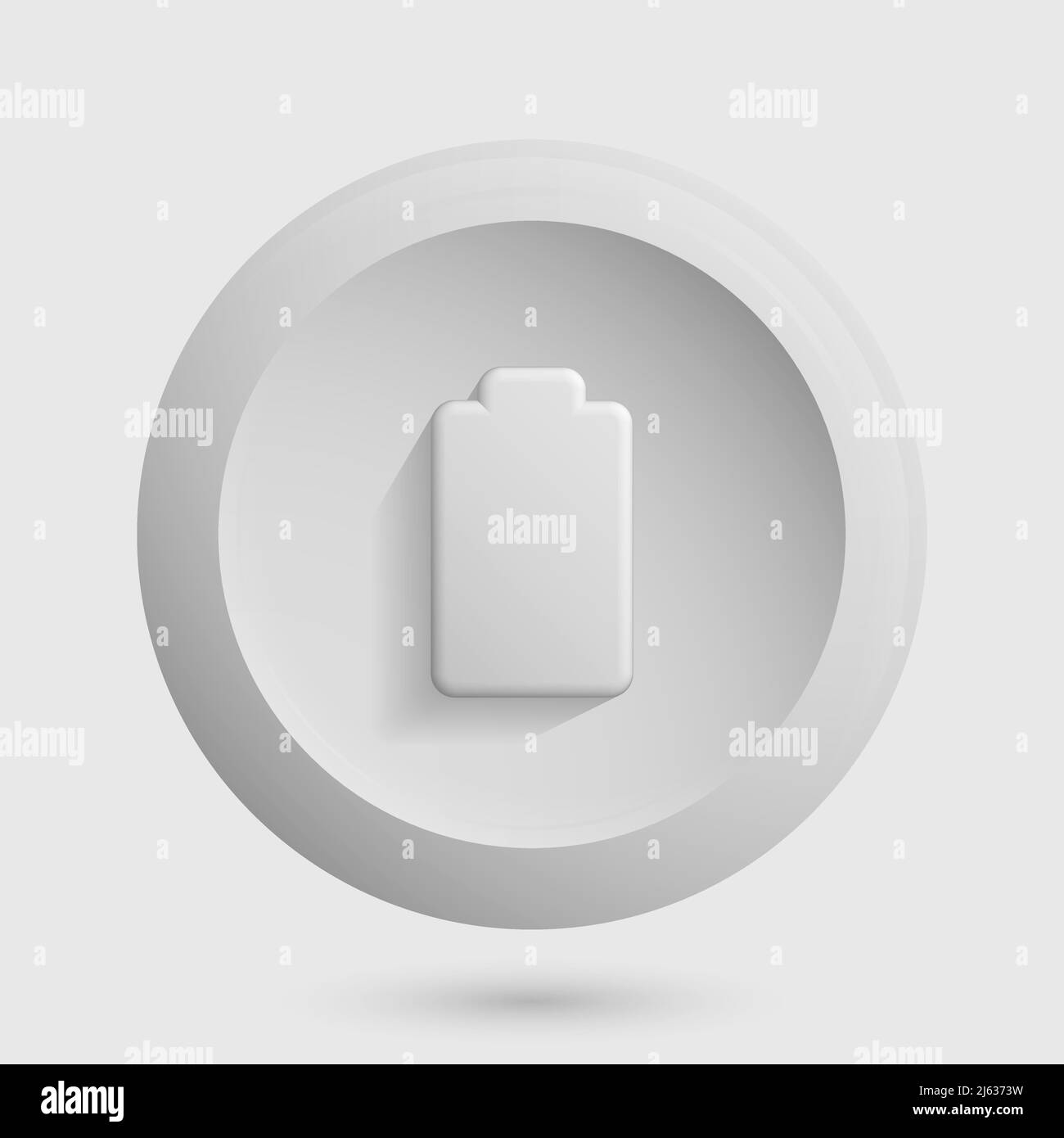Battery Charging Icon. Total White 3D App Button. Vector illustration ...