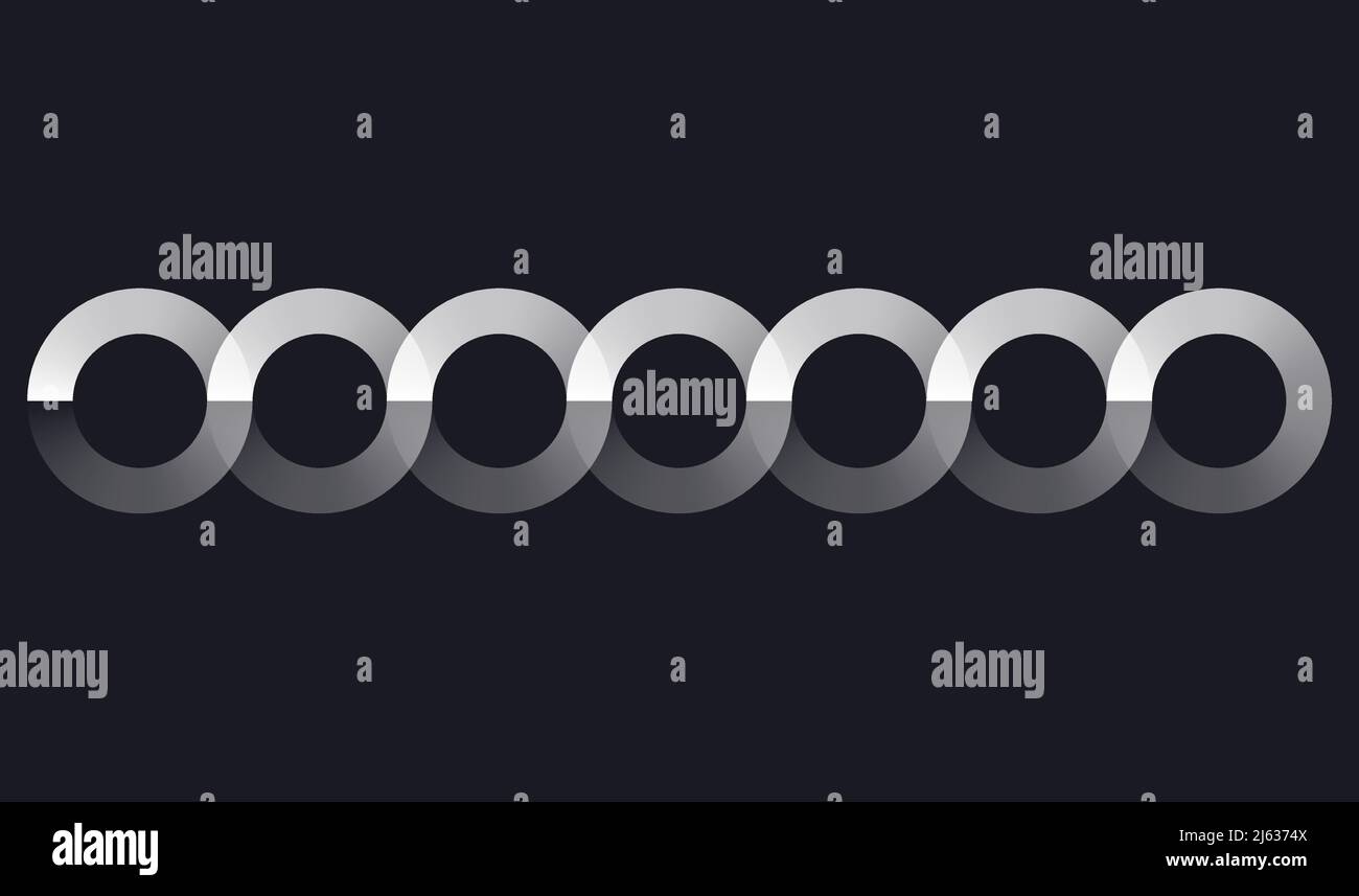 Intersecting circles, rings abstract geometric icon, vector ...