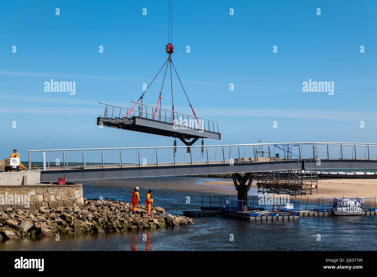 Lossiemouth, Moray, UK. 27th Apr, 2022. This is the new footbridge ...