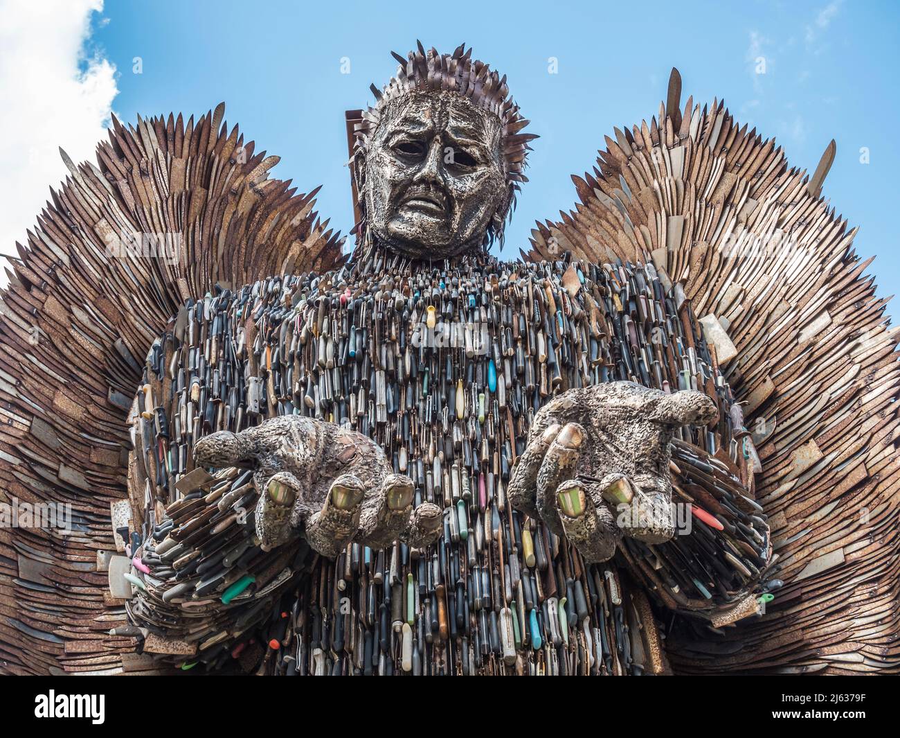 This is the Knife Angel sculpture on display at the Smithfield Business ...
