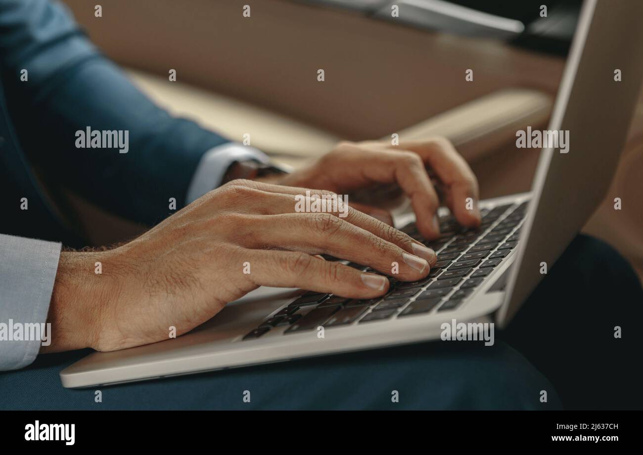 Man fingers are pressing buttons on computer Stock Photo - Alamy