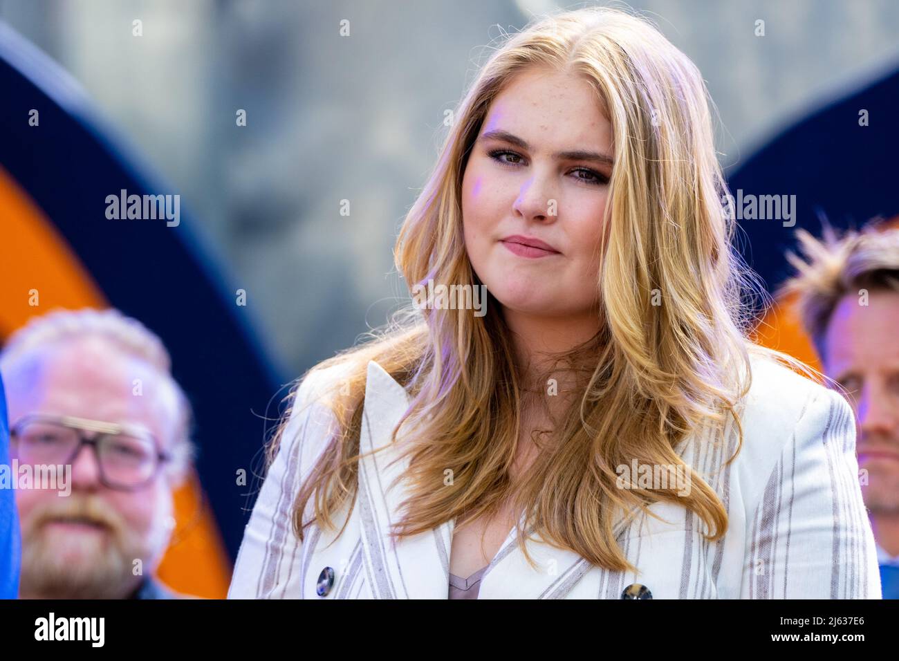Princess Amalia of the Netherlands celebrating the King's 55th birthday ...
