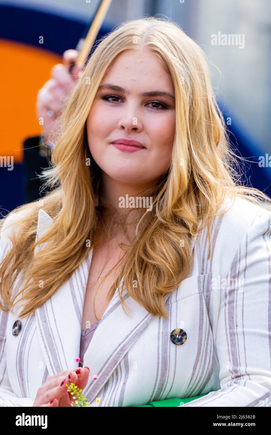 Princess Amalia of the Netherlands celebrating the King's 55th birthday ...