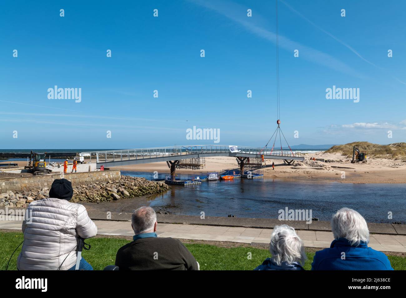 Lossiemouth, Moray, UK. 27th Apr, 2022. This is the new footbridge ...
