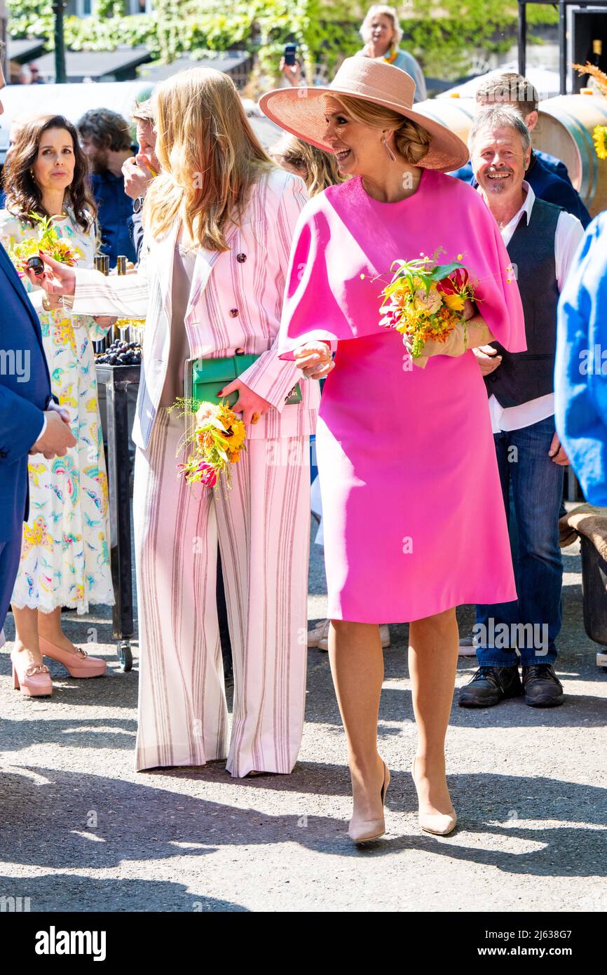 Queen Maxima of the Netherlands celebrating the King's 55th birthday ...