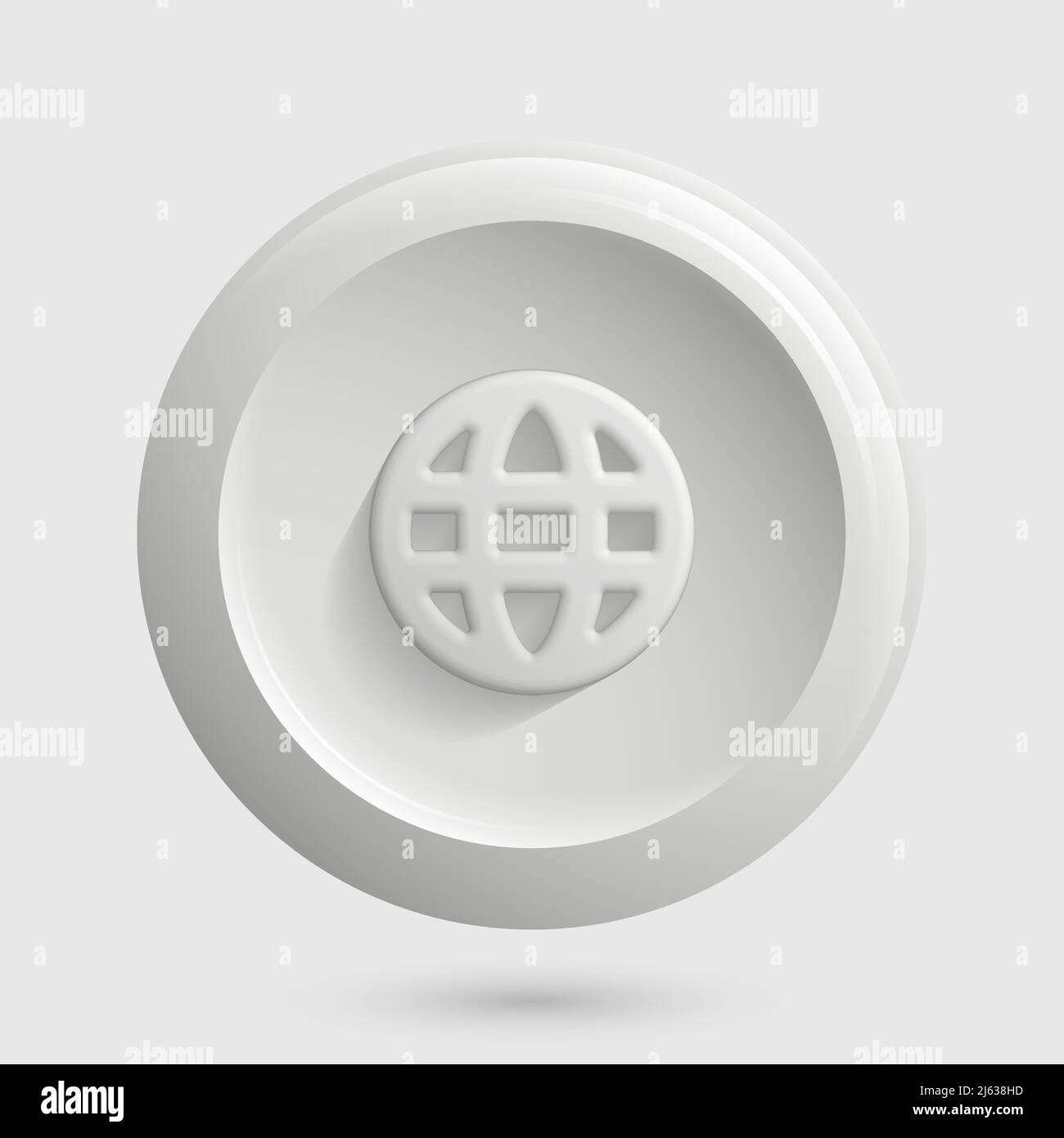 White Web Icon. Internet, Network Globe Isolated 3D Button. Vector illustration Stock Vector ...