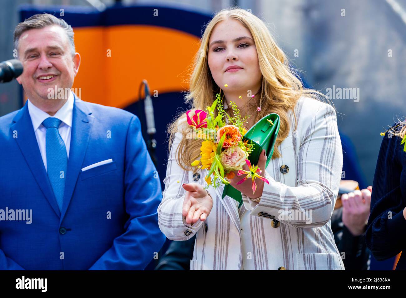 Princess Amalia of the Netherlands celebrating the King's 55th birthday ...