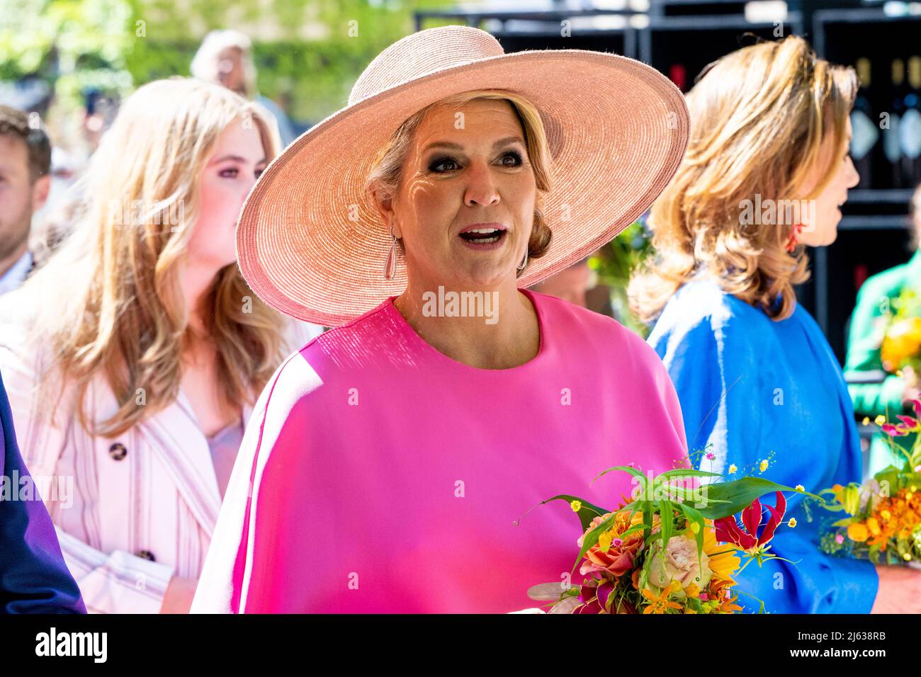 Queen Maxima of the Netherlands celebrating the King's 55th birthday ...
