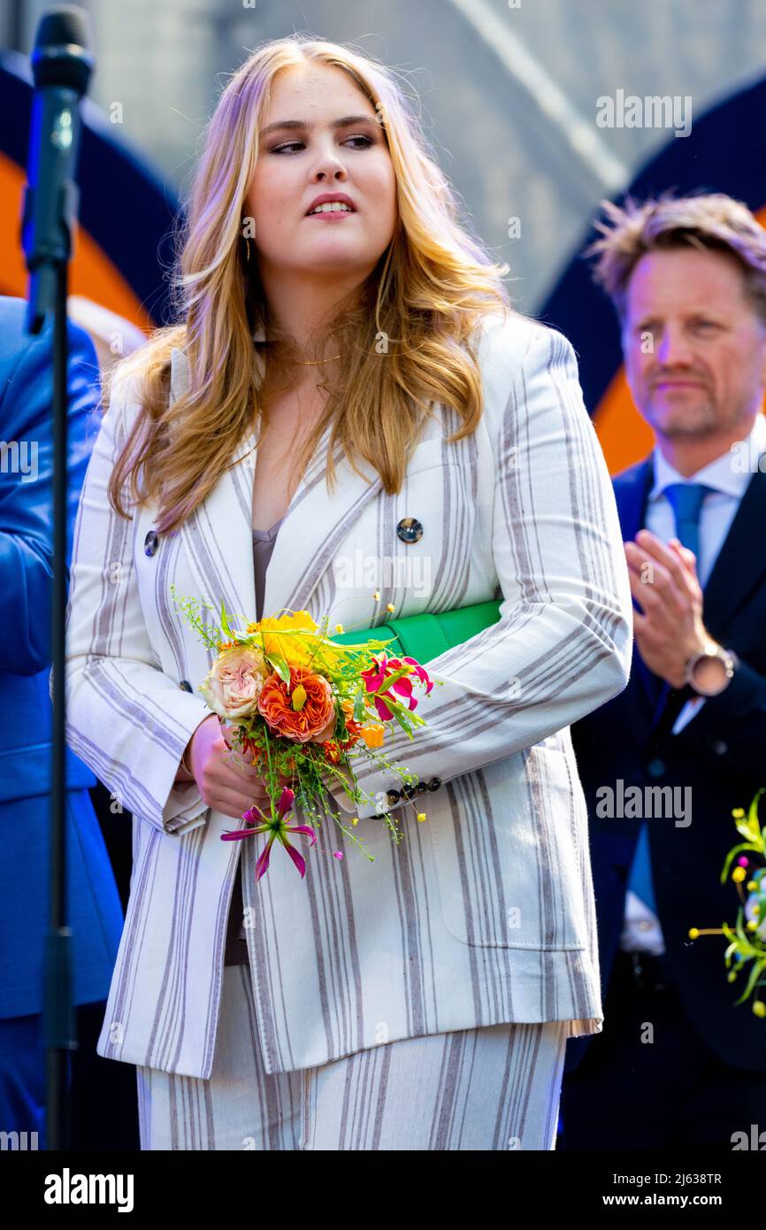 Princess Amalia of the Netherlands celebrating the King's 55th birthday ...