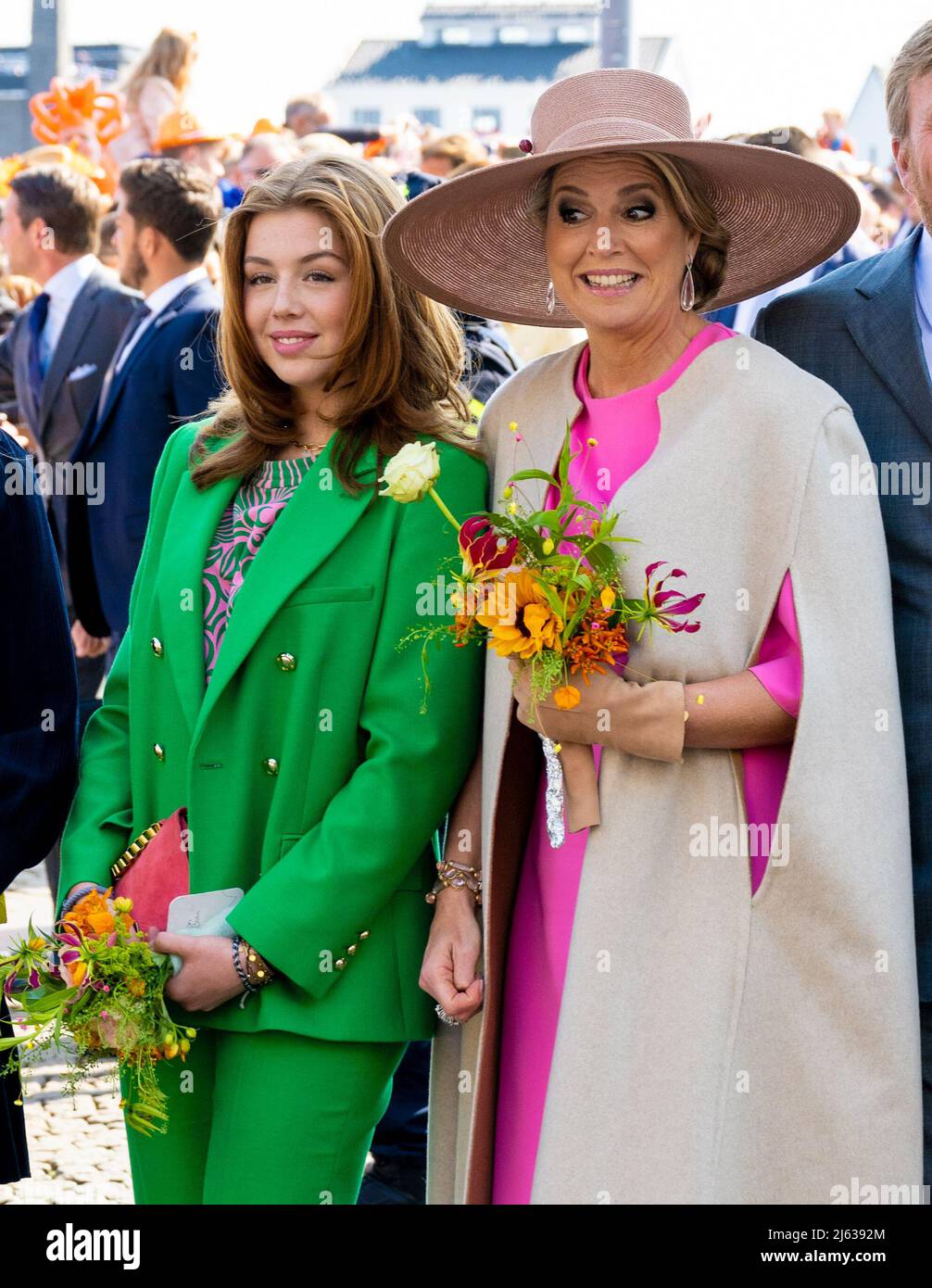 Queen Maxima and Princess Alexia of the Netherlands celebrating the ...