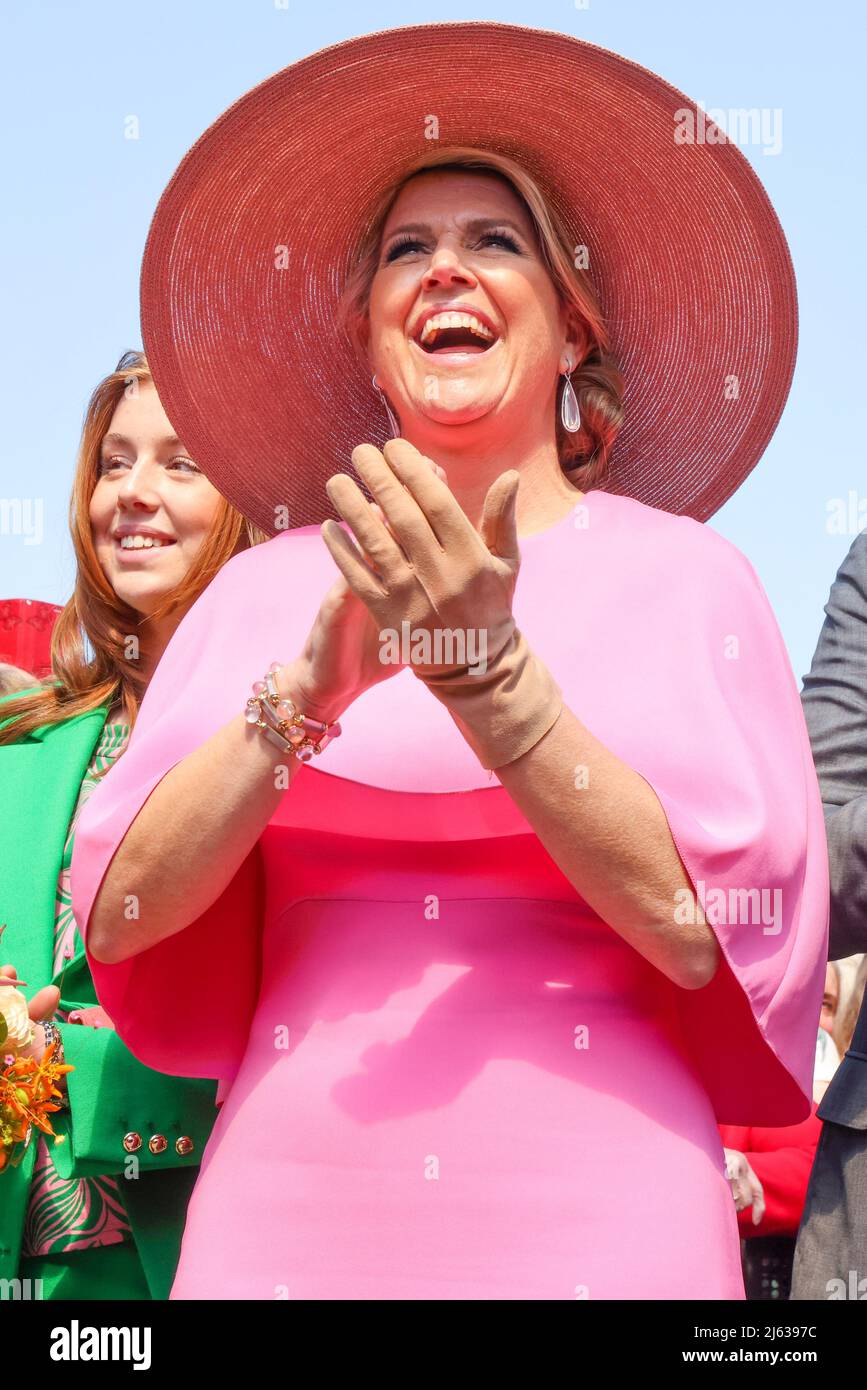 Queen Maxima of the Netherlands celebrating the King's 55th birthday ...