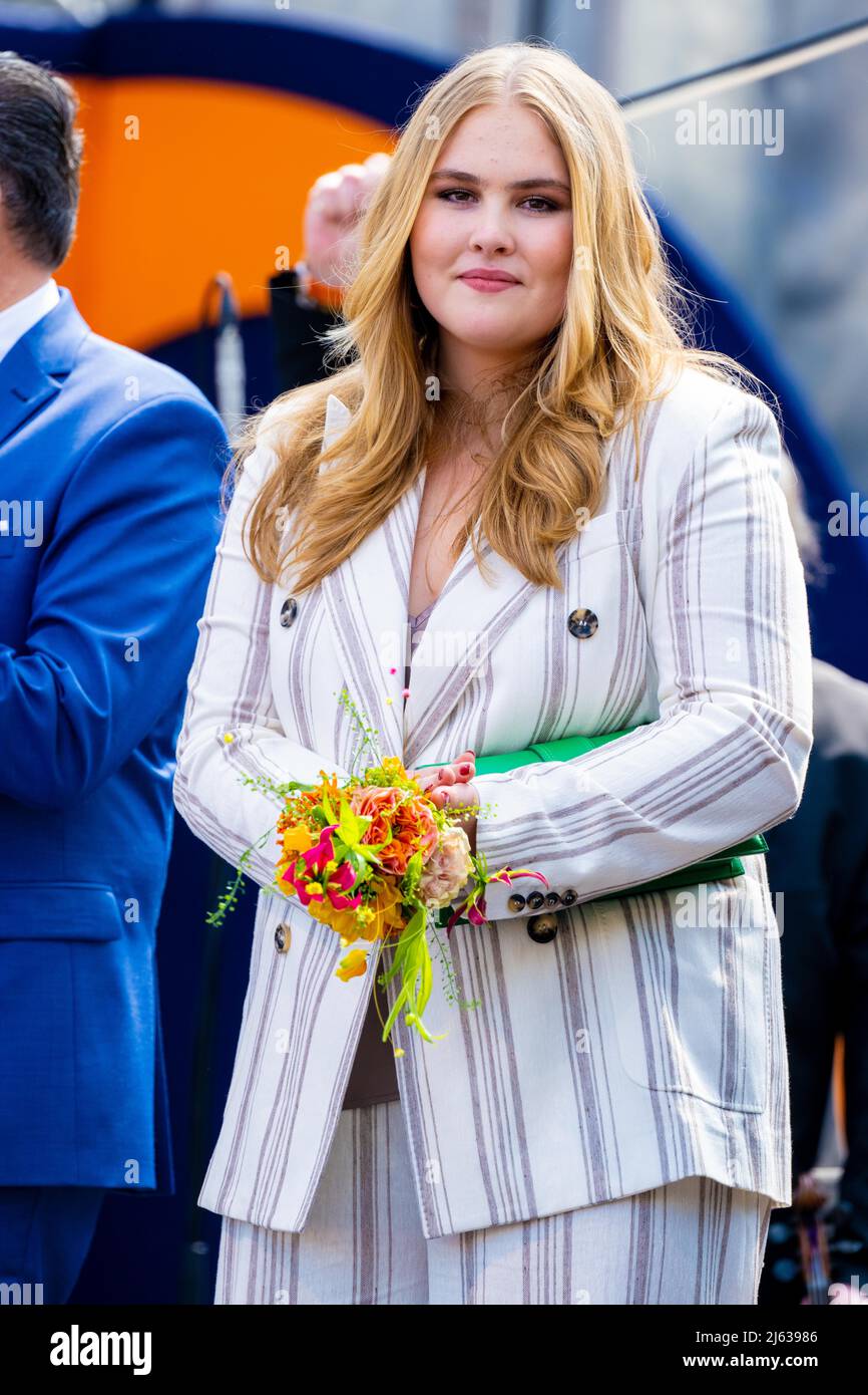 Princess Amalia of the Netherlands celebrating the King's 55th birthday ...