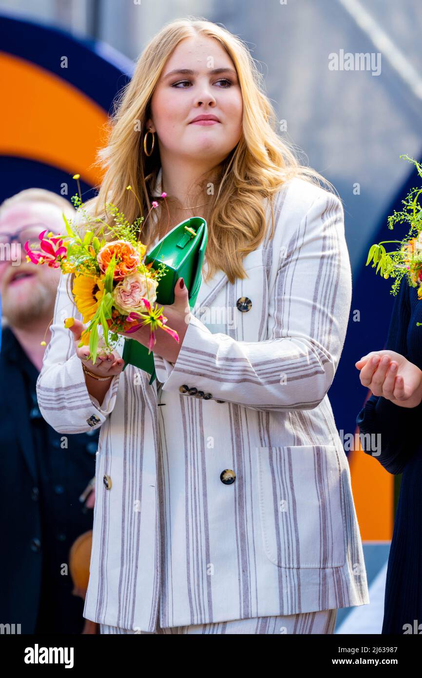 Princess Amalia of the Netherlands celebrating the King's 55th birthday ...