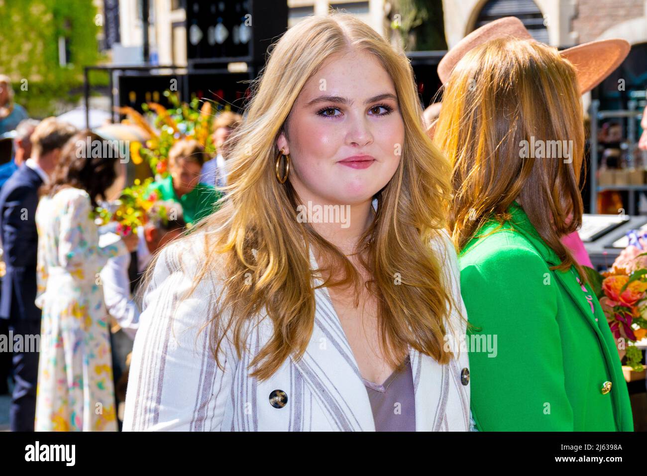 Prince Amalia of the Netherlands celebrating the King's 55th birthday ...