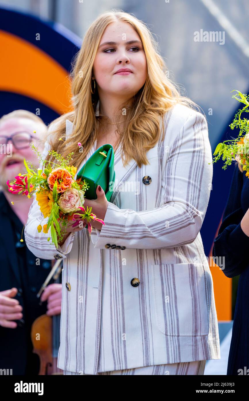 Princess Amalia of the Netherlands celebrating the King's 55th birthday ...