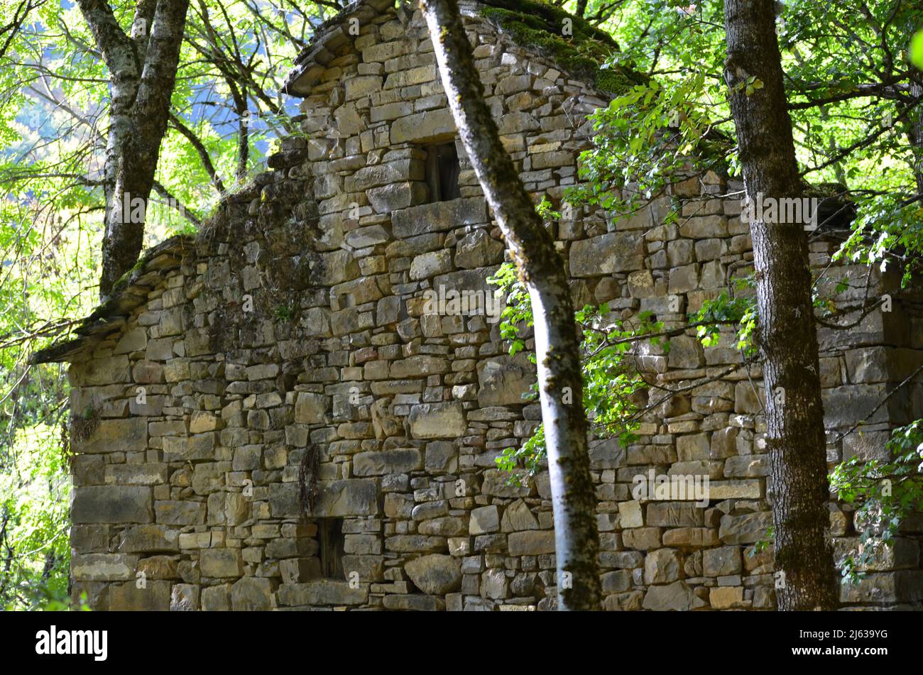Traditional architecture in the Aragonese Pyrenees Stock Photo - Alamy