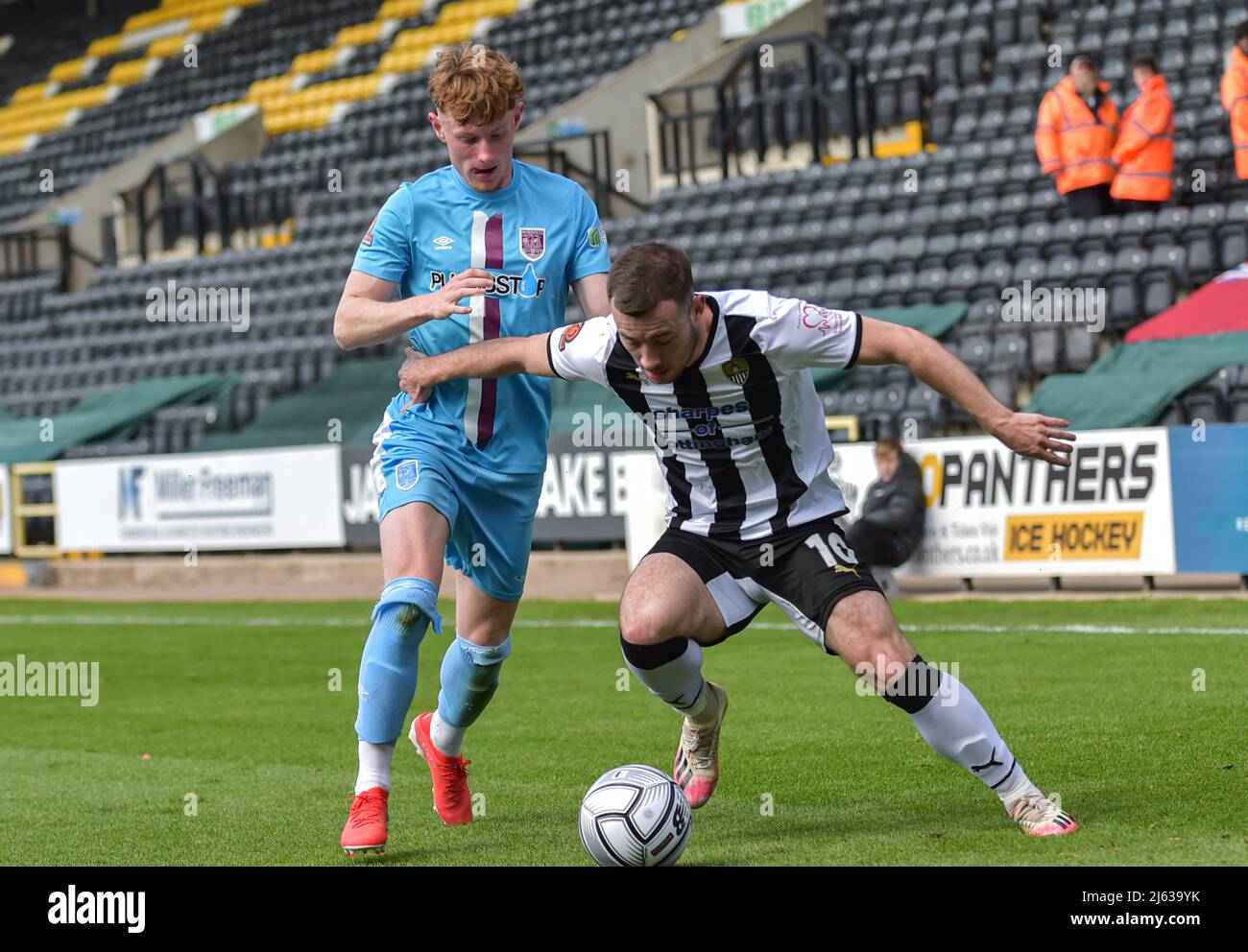 Callum Roberts of Notts County in tackle Notts County play Weymouth at ...