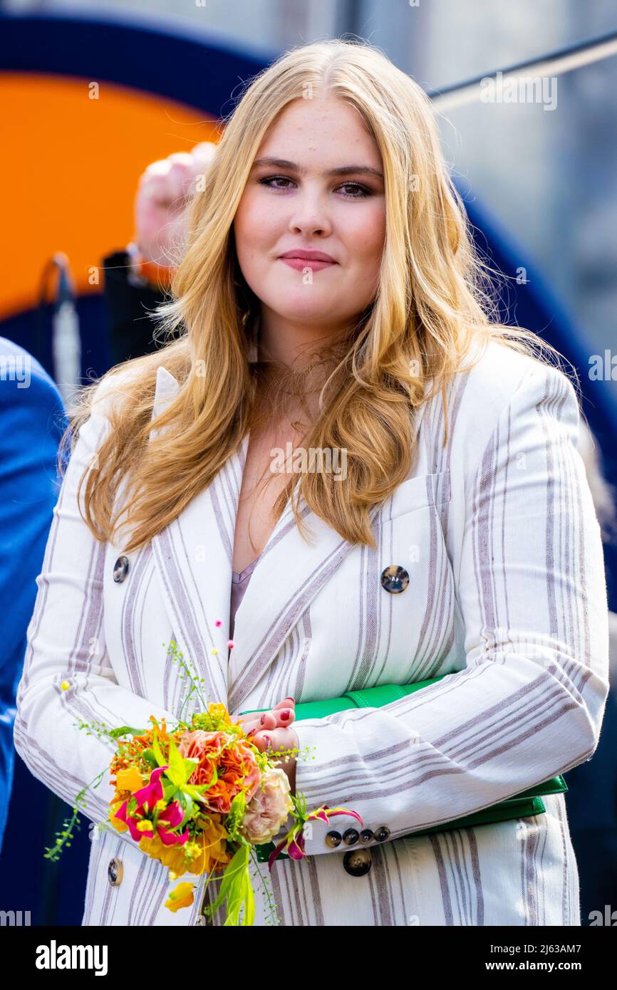 Princess Amalia of the Netherlands celebrating the King's 55th birthday ...