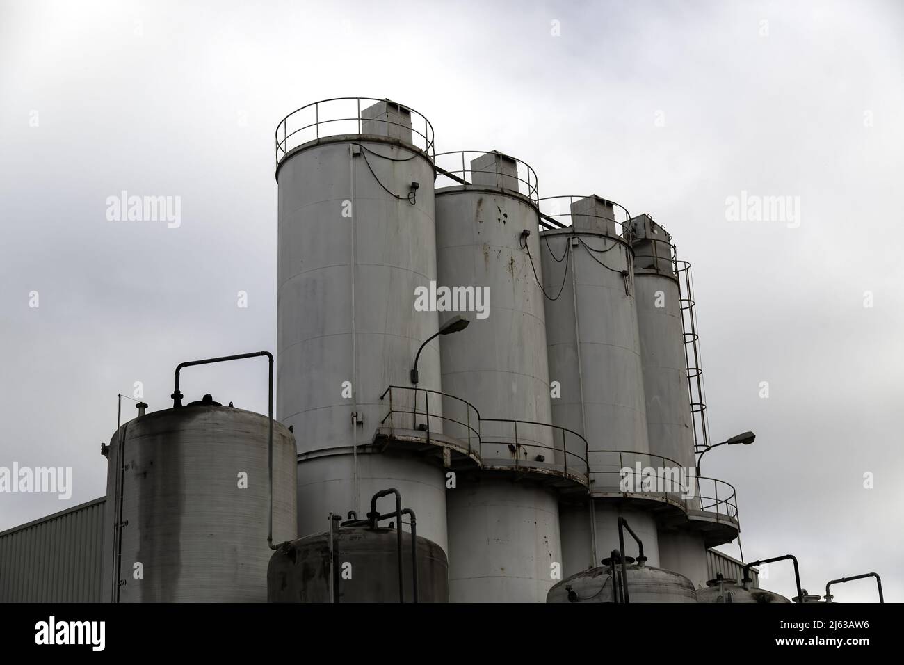 Detail of industrial storage for cereals and food for people Stock ...