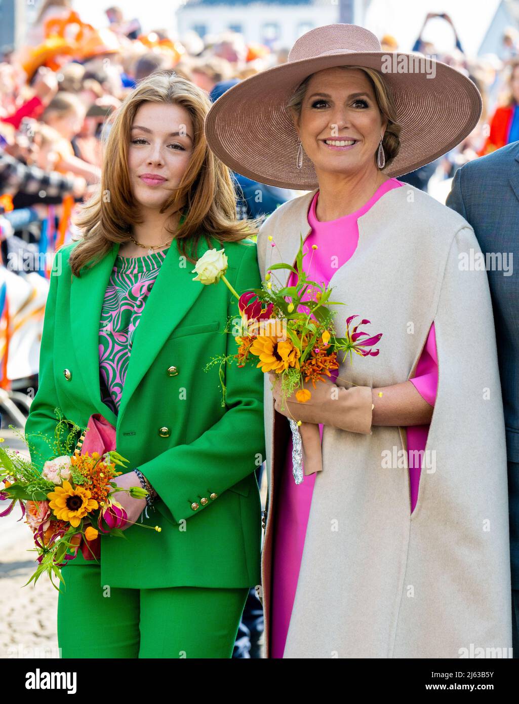 Queen Maxima and Princess Alexia of the Netherlands celebrating the ...