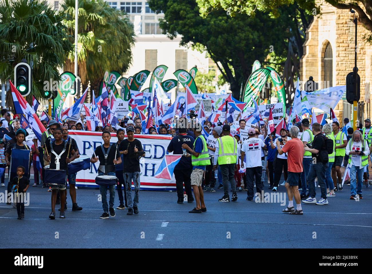 Cape Town, South Africa. 27th Apr, 2022. Cape Town Freedom Day Protest ...