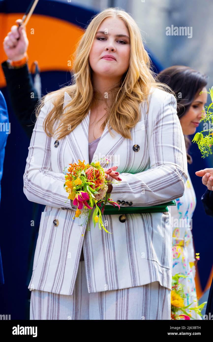 Princess Amalia of the Netherlands celebrating the King's 55th birthday ...