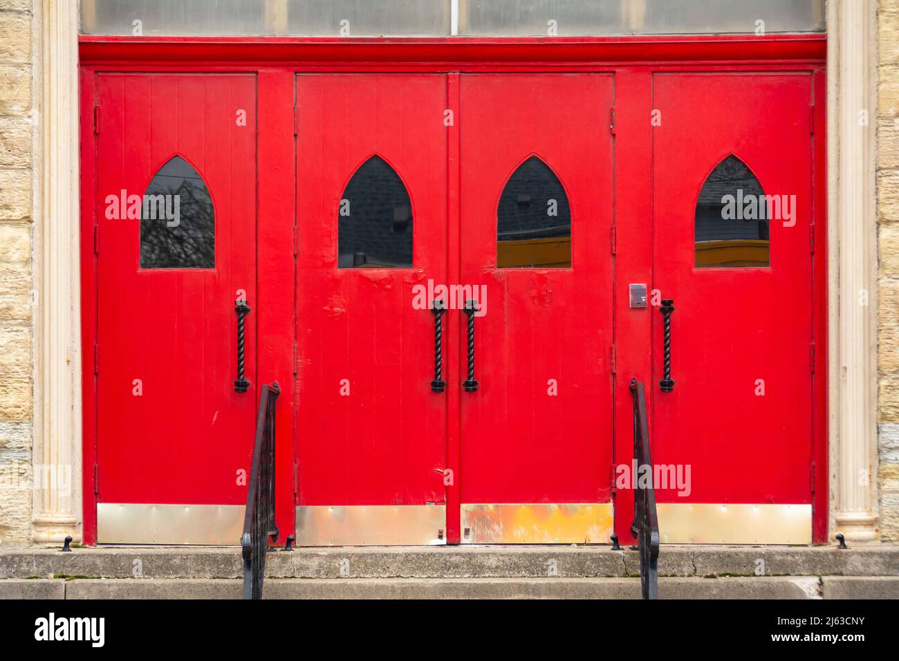 Traditional church red doors on hi-res stock photography and images - Alamy