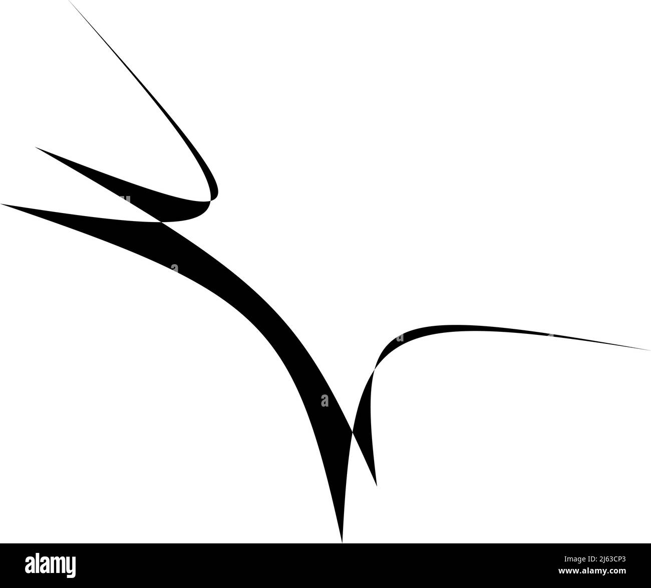 Abstract random geometric shape. Non figural, non figurative artistic ...
