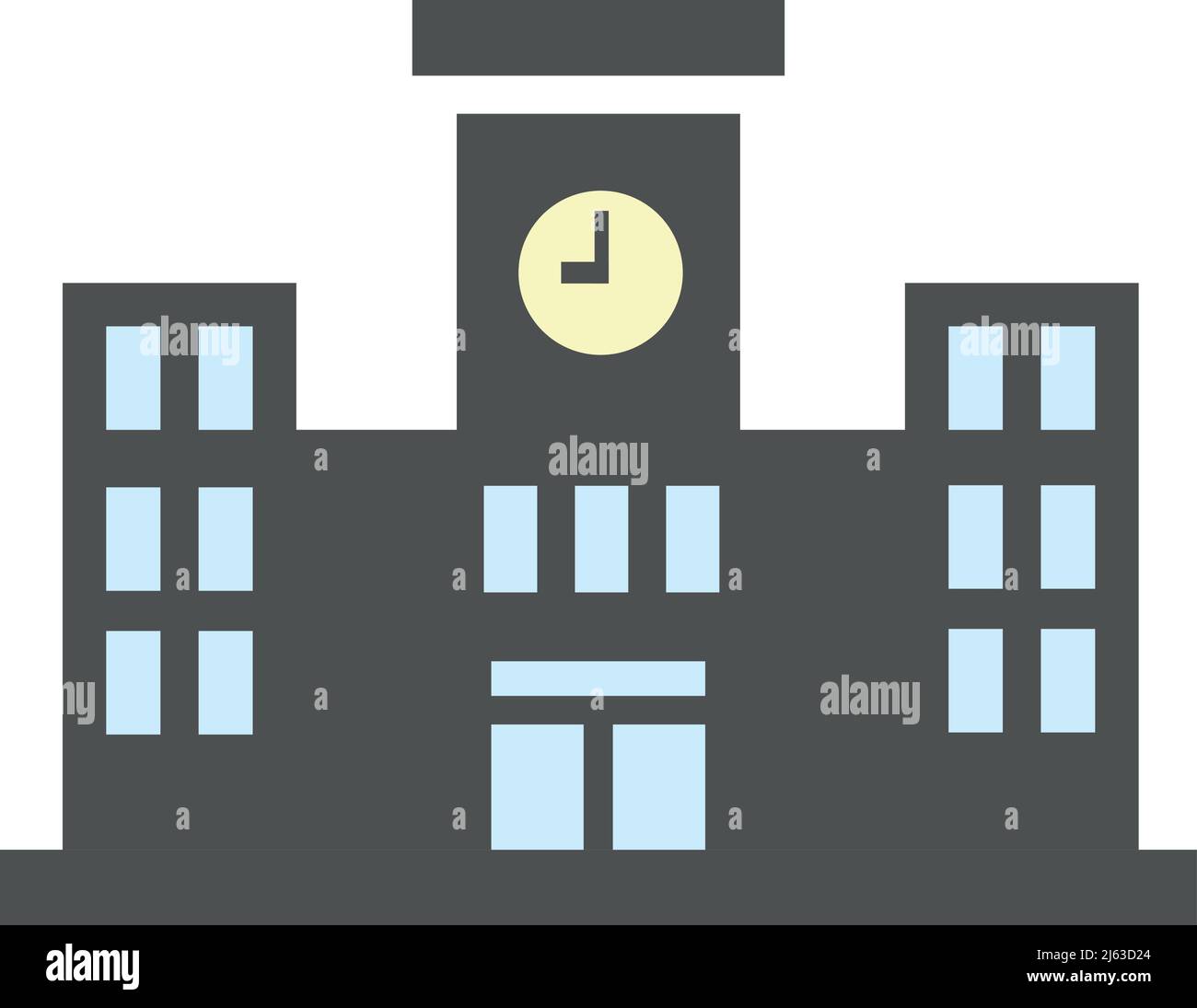 Public school icon. Community center building facade Stock Vector Image ...