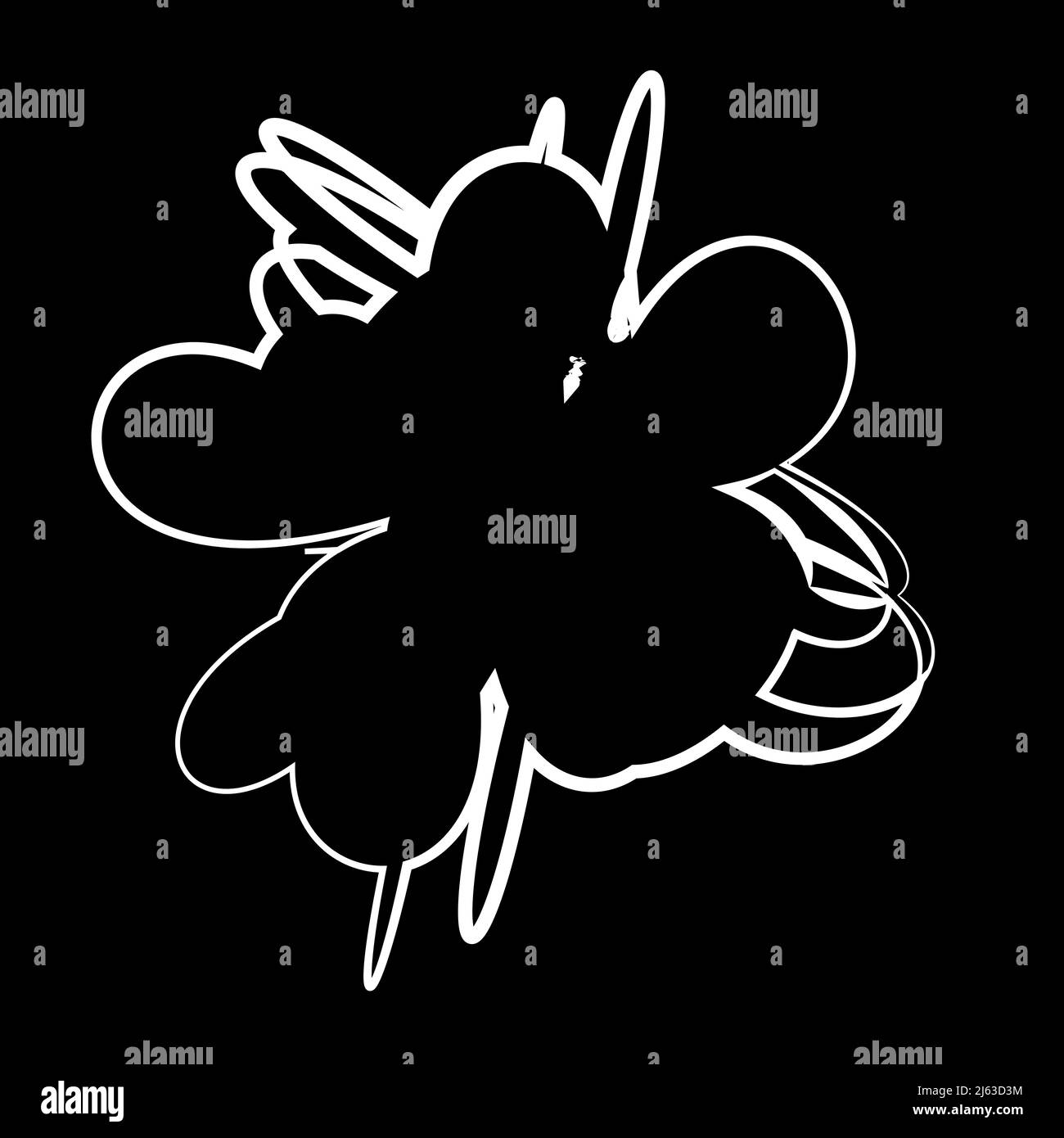 Abstract random geometric shape. Non figural, non figurative artistic ...