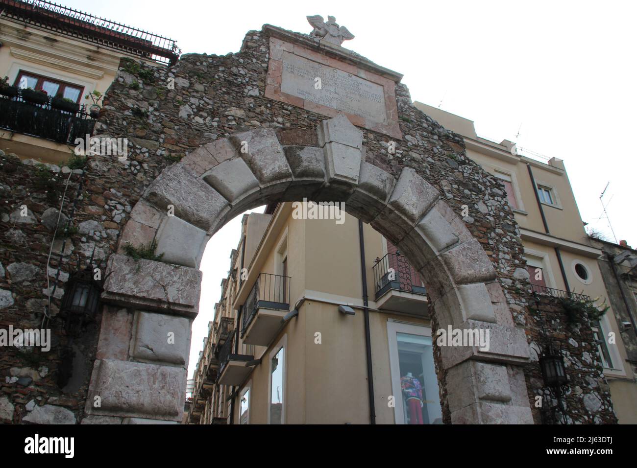 messina gate in taormina in sicily (italy Stock Photo - Alamy