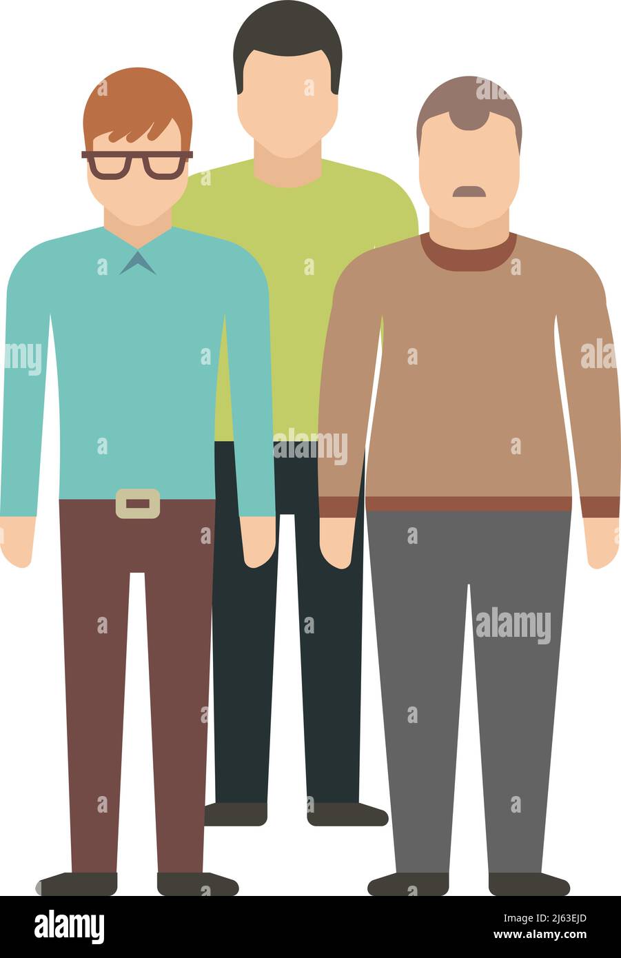 Team characters. Men standing together. Work relationship Stock Vector ...