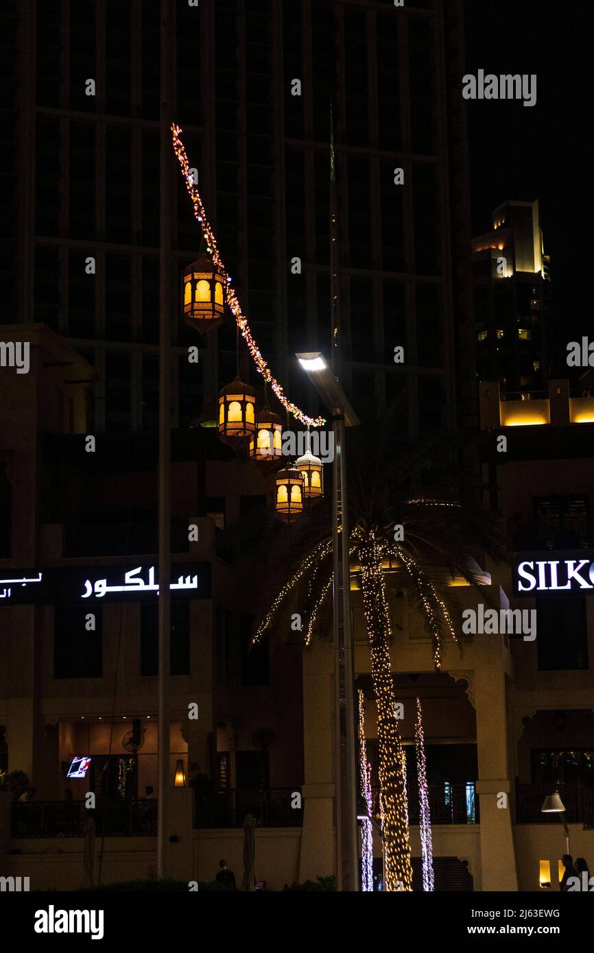 Traditional Arabic lanterns at night Stock Photo - Alamy