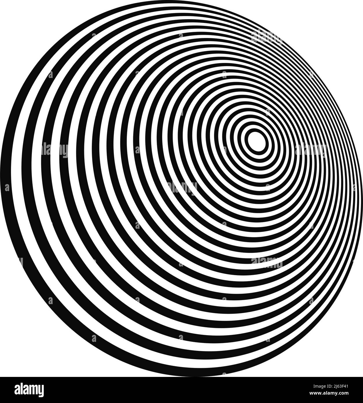 Concentric Radial Circles Rings Design Element Icon Stock Vector
