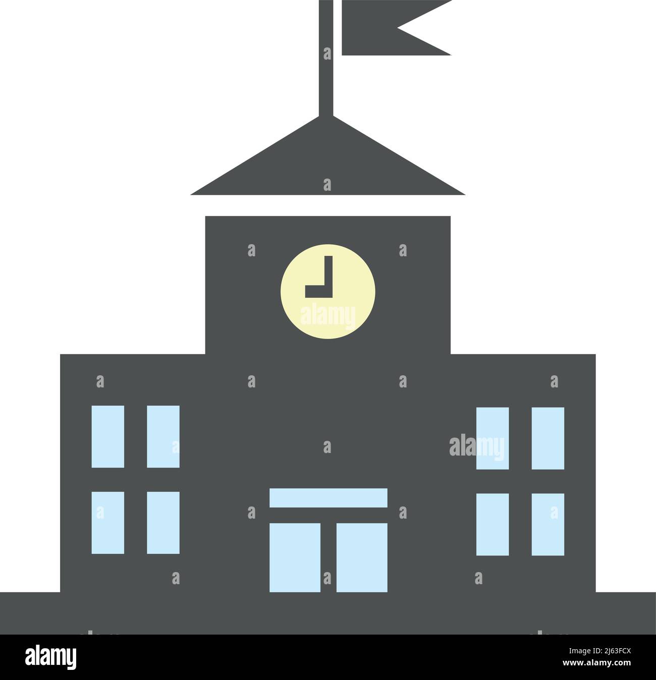 School icon. City building facade. Kid education symbol Stock Vector ...