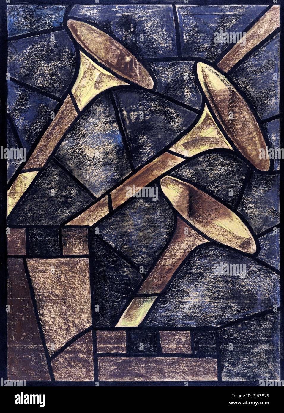 Art - Richard Nicolaus Roland Holst painting - Ontwerp voor raam in het ...