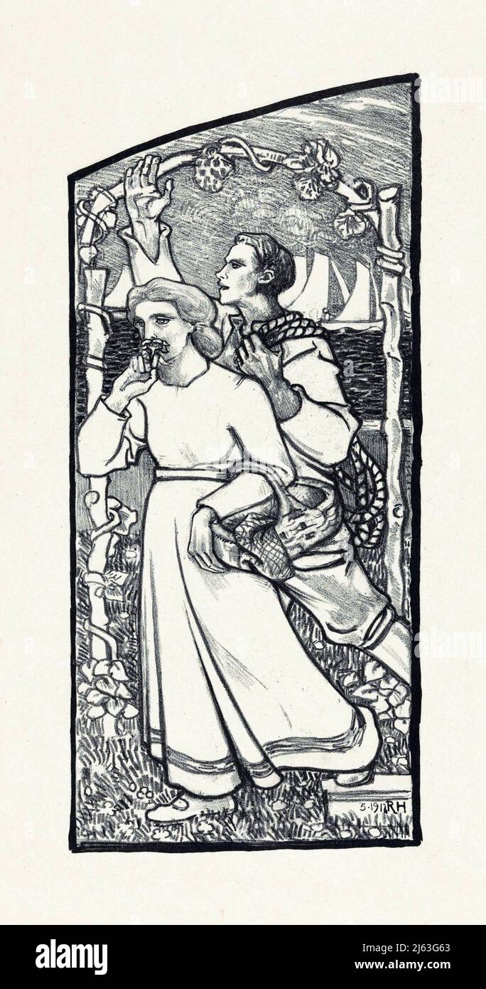 Art - Richard Nicolaus Roland Holst painting - Meisje met een mand en ...