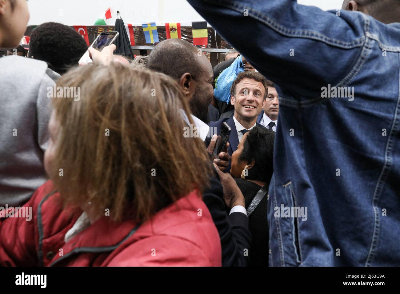 Paris, France. 27th Apr, 2022. President Emmanuel Macron meets ...