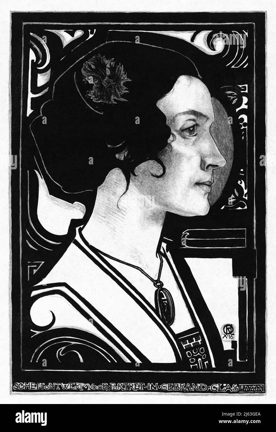 Art - Richard Nicolaus Roland Holst painting - Portret van een ...