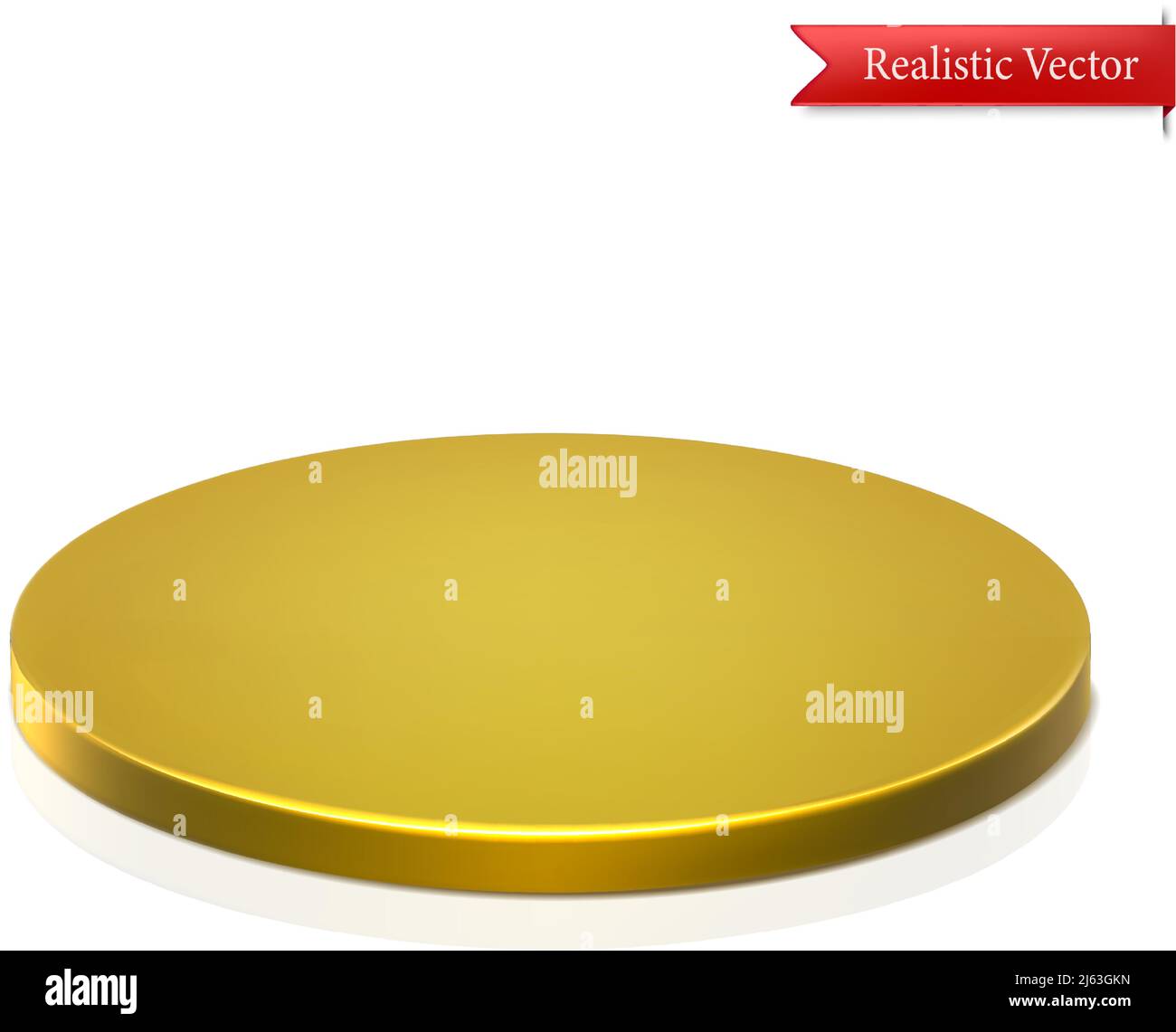 realistic vector icon. Golden round stage isolated on white background ...