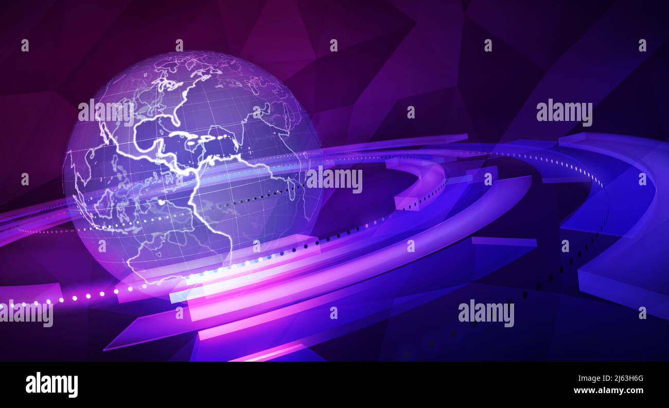 Worldwide news, filler graphics template. A 3D rendering template ...